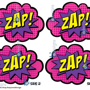 Superhero Signs • Boom, Pow, Zap, Bam, Pow • 1/4 Page Signs • GV1 Color ...