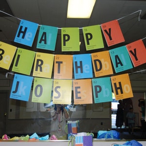 Periodic Table Banner • Happy Birthday Banner • 8.5 X 11 • PRINTED - Etsy