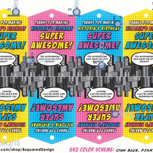 Superhero Bag Tags PRINTED - Etsy