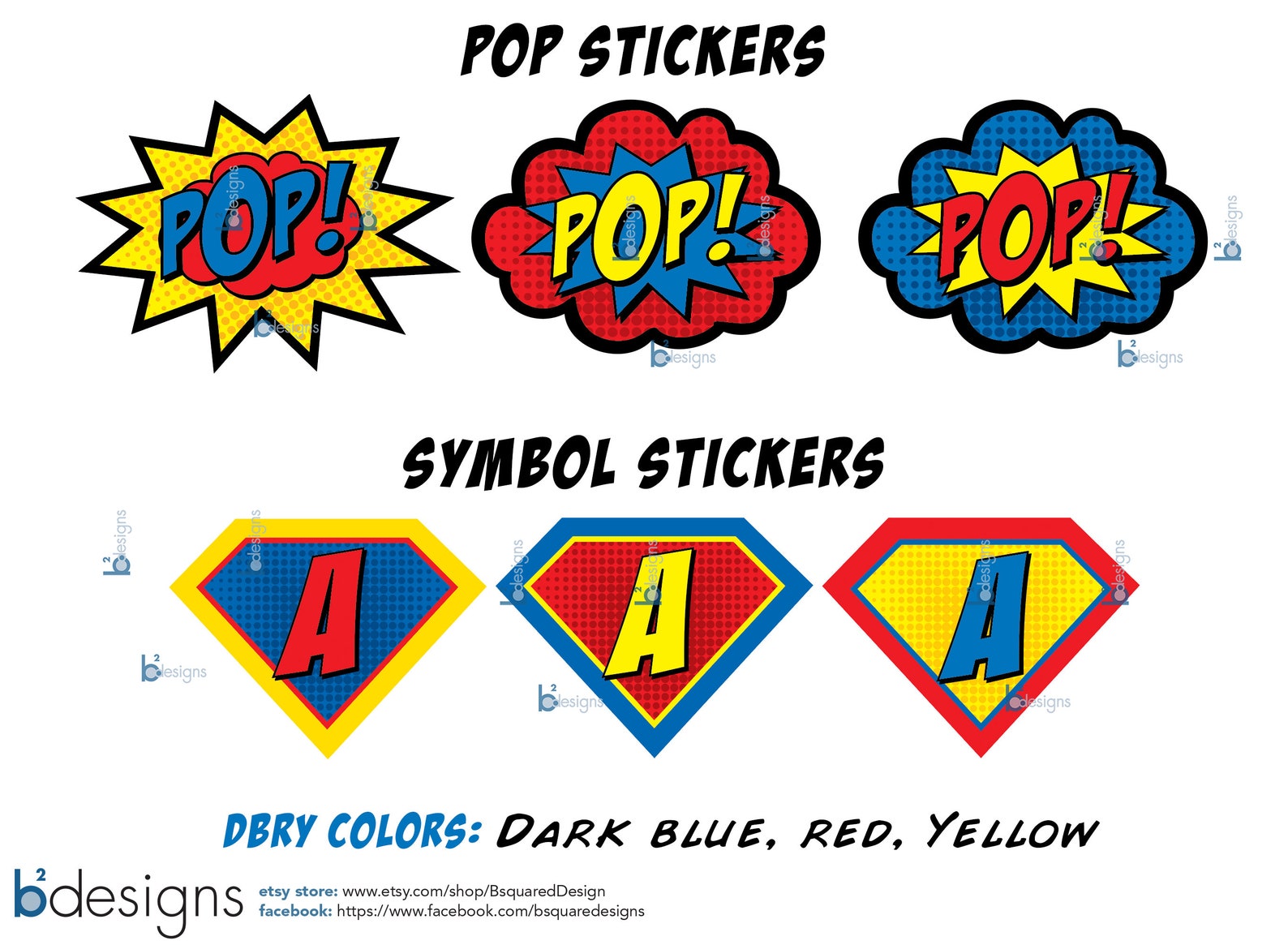 POP Stickers • Superhero Symbol Stickers • PRINTED - Etsy
