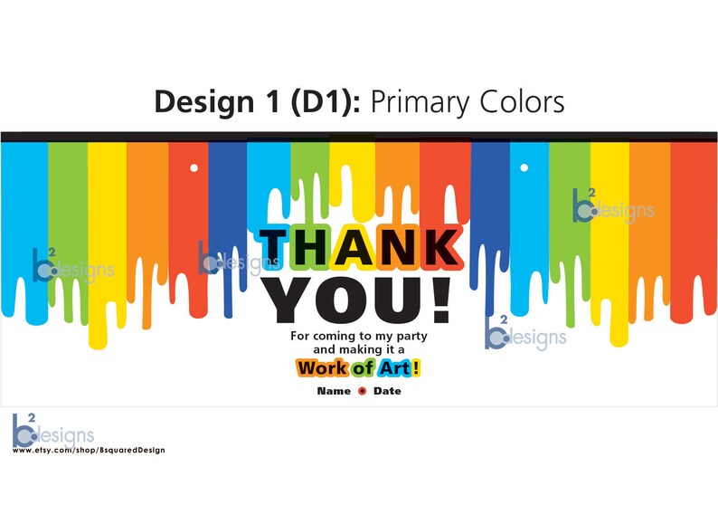Art Party Paint Bucket Label • PRINTABLE PDF - Etsy