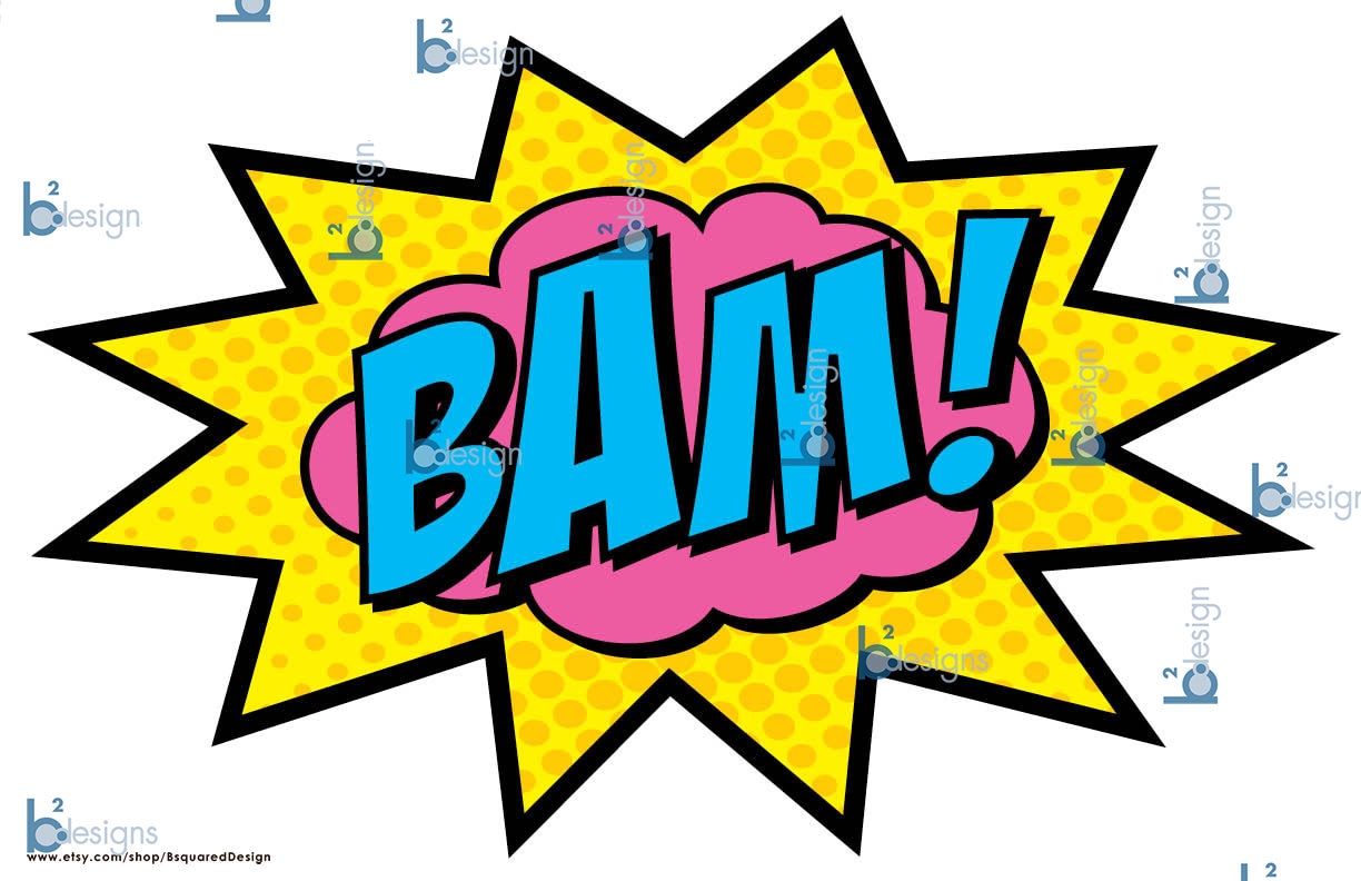 Superhero Party Signs • Boom, Pow, Zap, Bam, Pop • 11 X 17 • GV2 Color ...