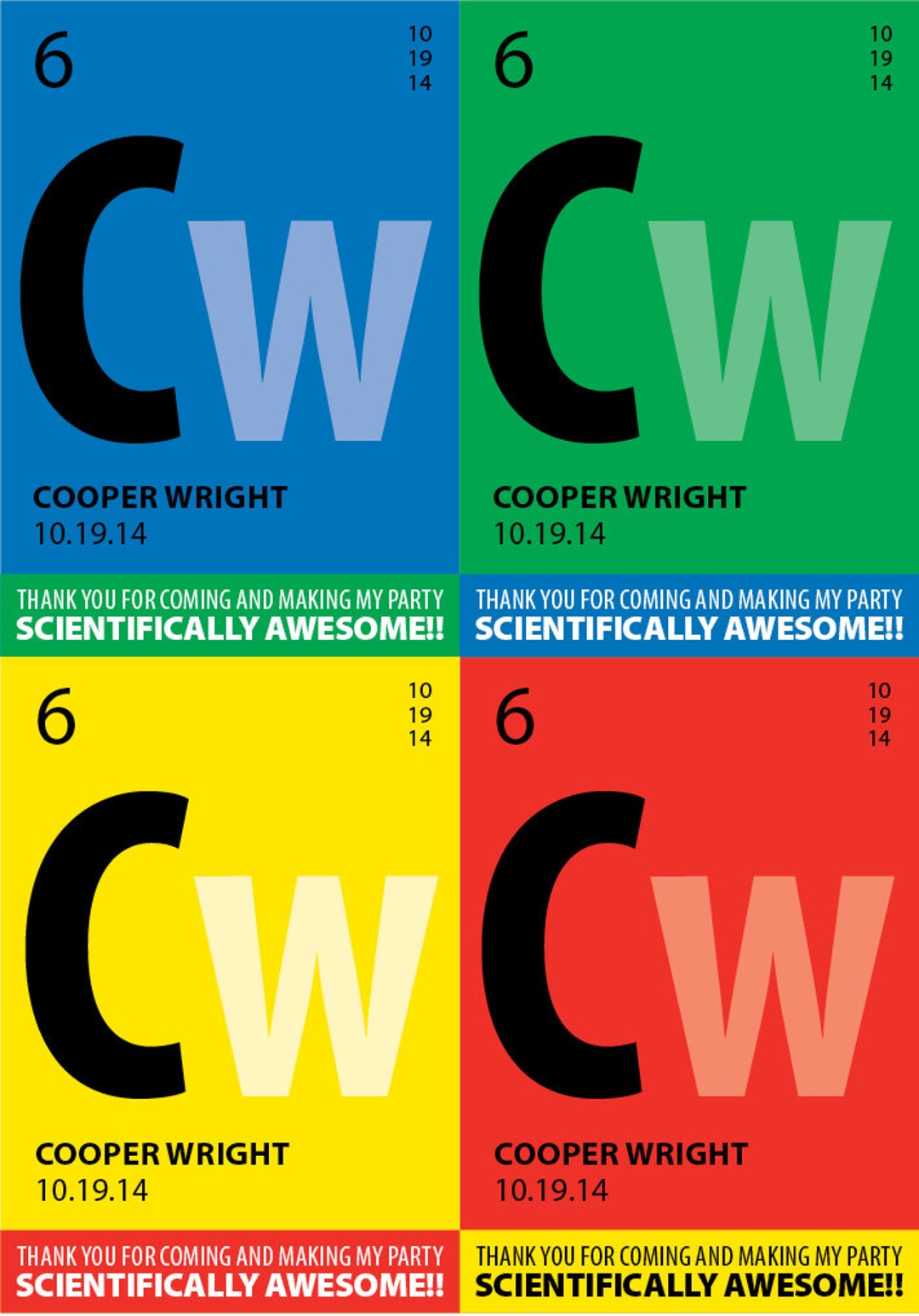 Periodic Element Gift Bag Labels • Science Party • 3.5 X 5 and 6 X 8 ...