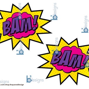 Superhero Signs • Boom, Pow, Zap, Bam, Pow • 1/4 Page Signs • GV1 Color ...