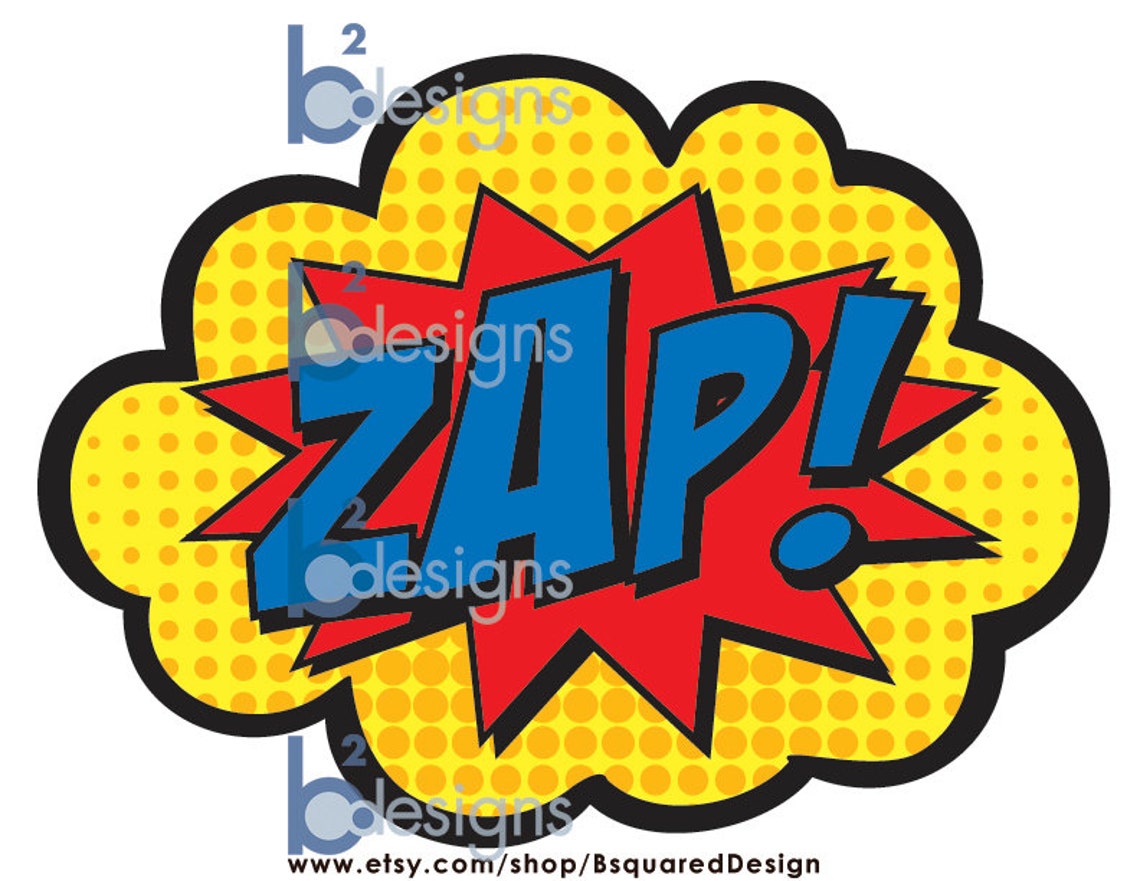 Superhero Party Signs Boom Pow Zap Bam Pop 8.5 X 11 | Etsy