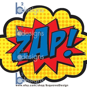 Superhero Party Signs • Boom, Pow, Zap, Bam, Pop • 8.5 X 11 • DB Color ...