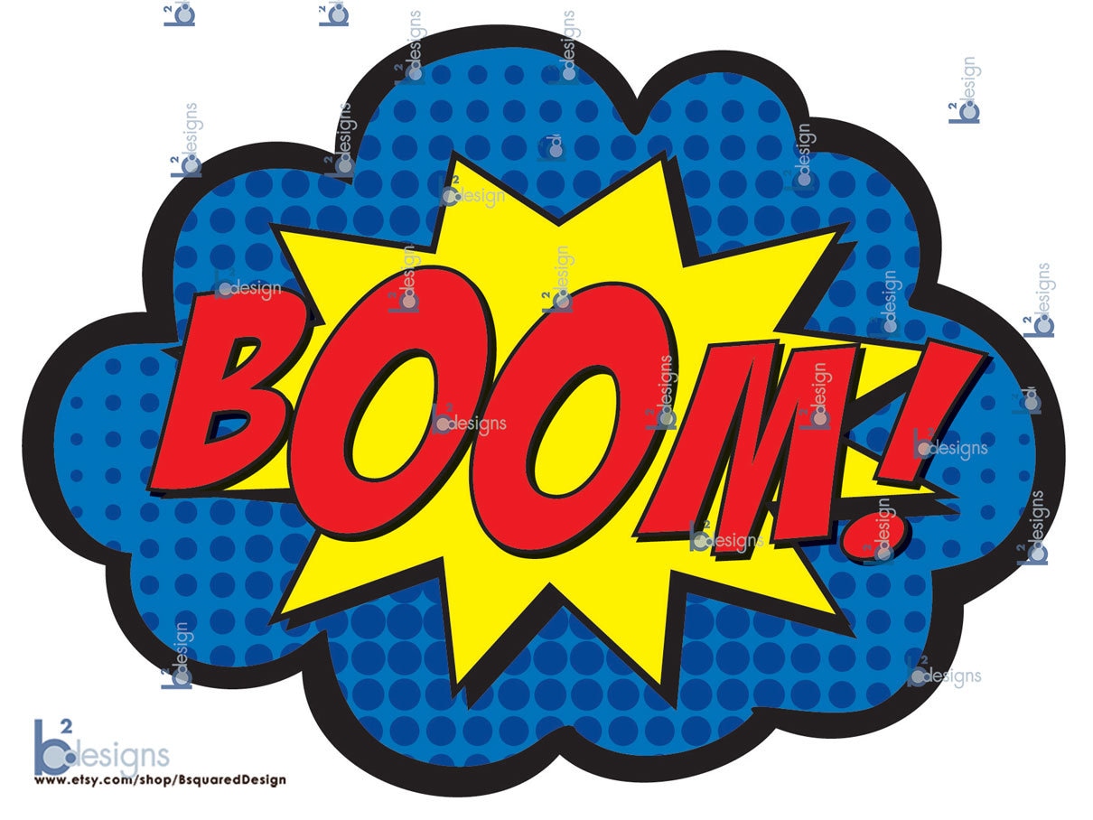 Superhero Party Signs Boom Pow Zap Bam Pop 18 x 24 - Etsy México