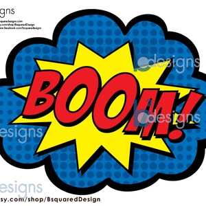 Superhero Party Signs • Boom, Pow, Zap, Bam, Pop • 8.5 X 11 • DB Color ...