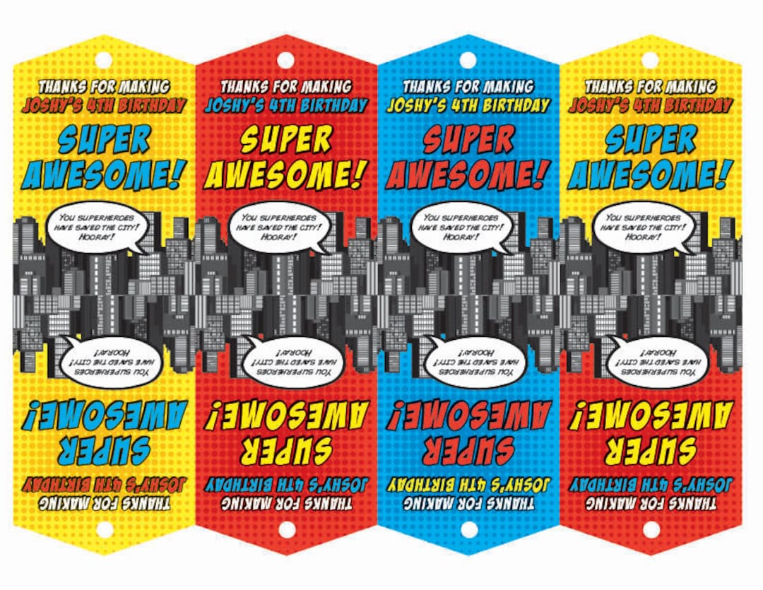 Superhero Bag Tags PRINTABLE - Etsy