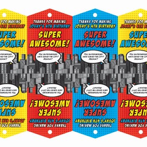 Superhero Bag Tags PRINTABLE - Etsy