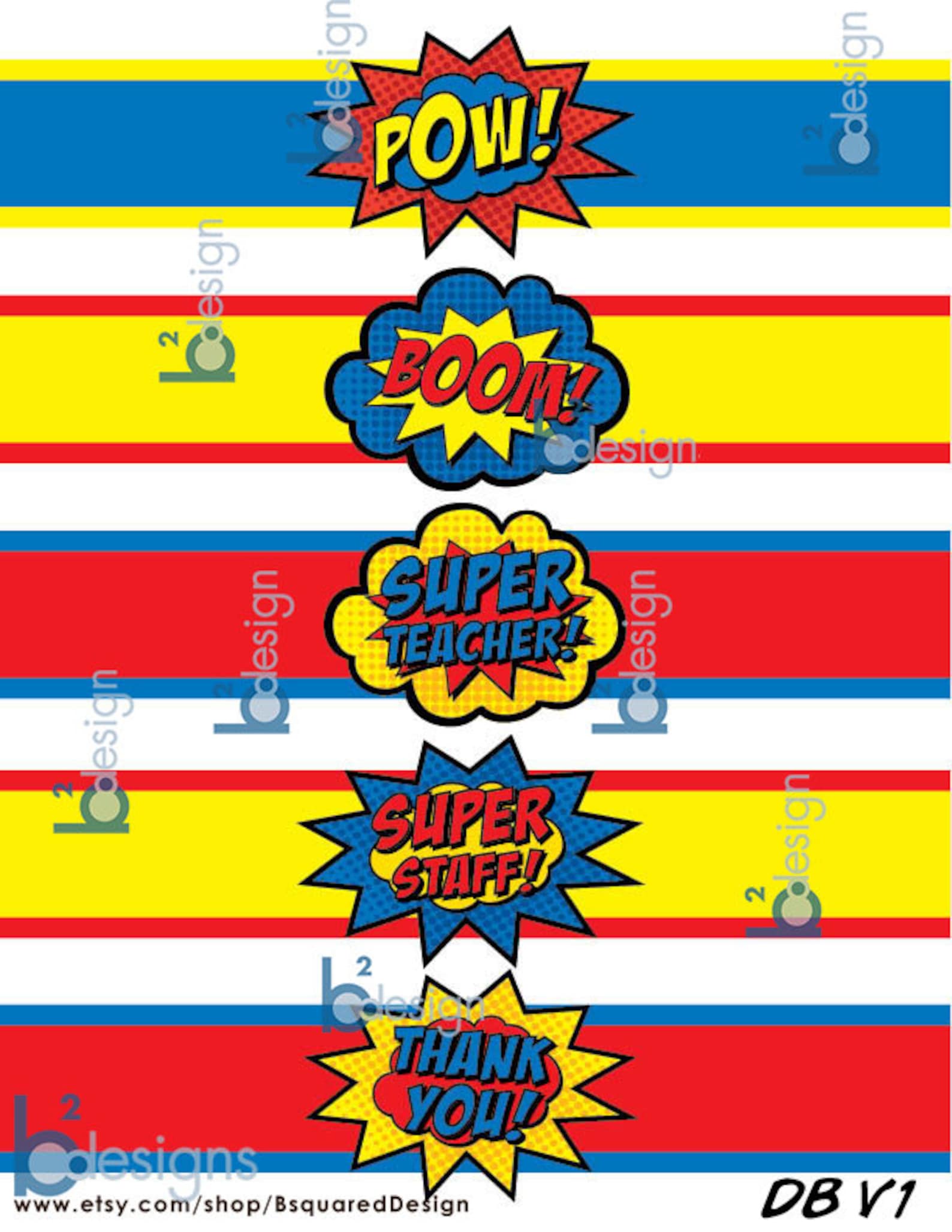 Superhero Teacher Water Bottle Labels • PRINTED - Etsy