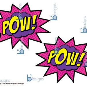 Superhero Signs • Boom, Pow, Zap, Bam, Pow • 1/4 Page Signs • GV1 Color ...