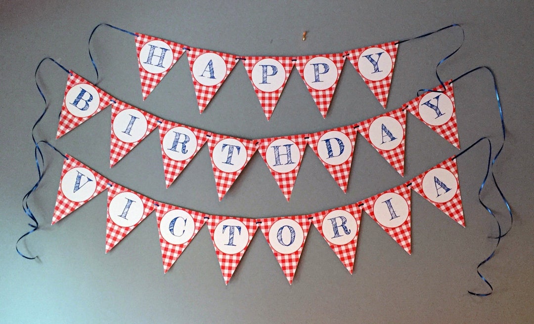 Cooking Banner • Name's Kitchen • Happy Birthday Name • Printed - Etsy