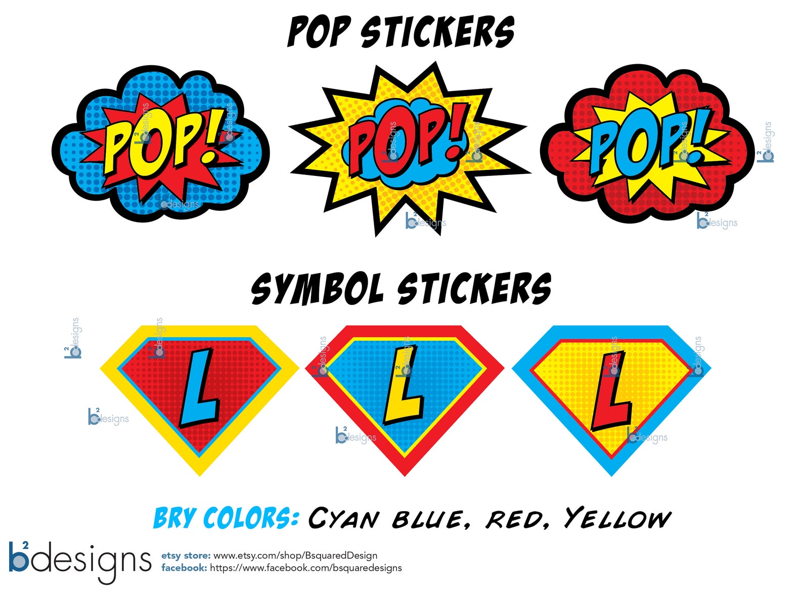 POP Stickers • Superhero Symbol Stickers • PRINTED - Etsy