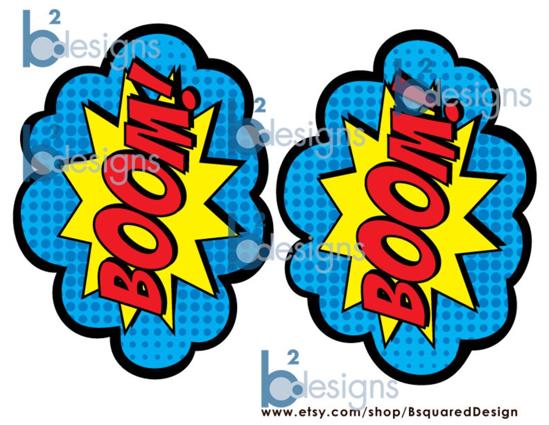 Superhero Signs • Boom, Pow, Zap, Bam, Pow • 1/2 Page Signs • PC Color ...