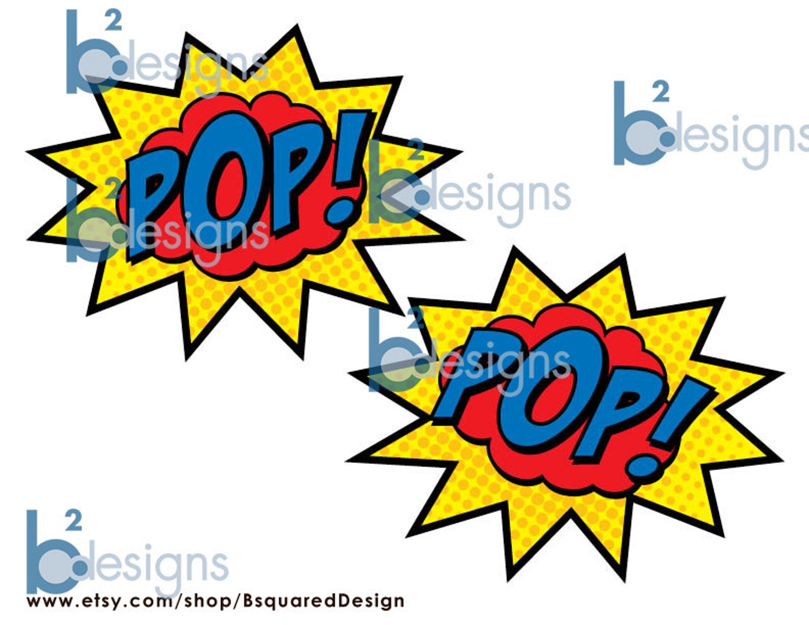 Superhero Signs Boom Pow Zap Bam Pow 1/4 Page Signs - Etsy
