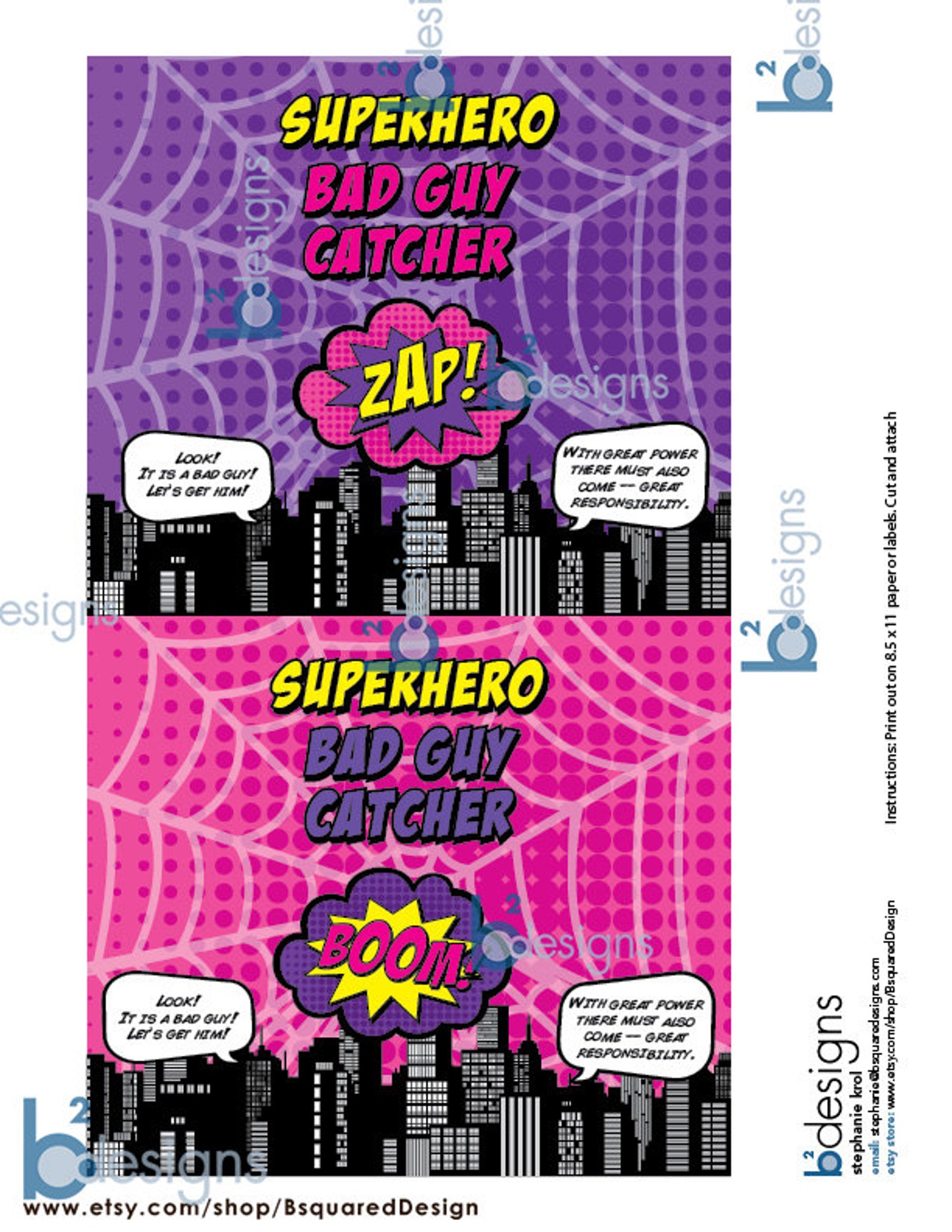 Superhero Silly String Labels PRINTED | Etsy