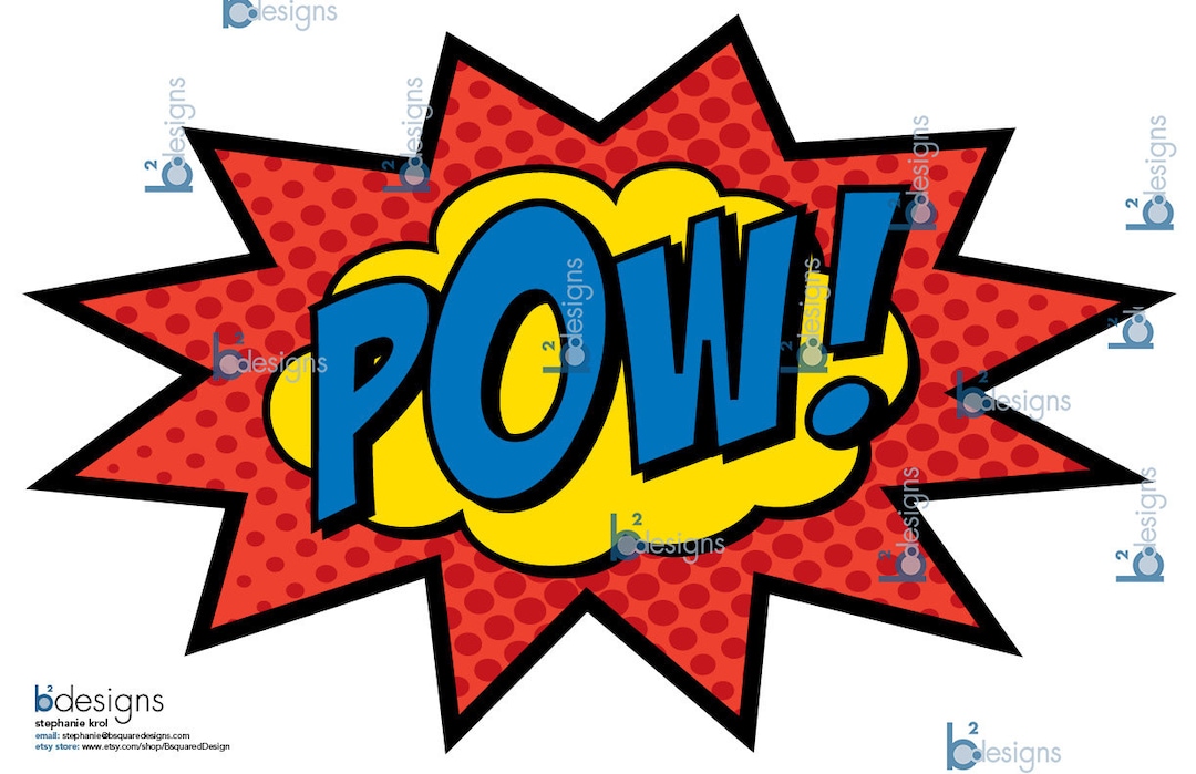 Superhero Party Signs • Boom, Pow, Zap, Bam, Pop • 11 X 17 • DB Color ...