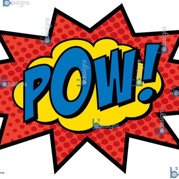 Boom Pow Superhero Signs - Etsy