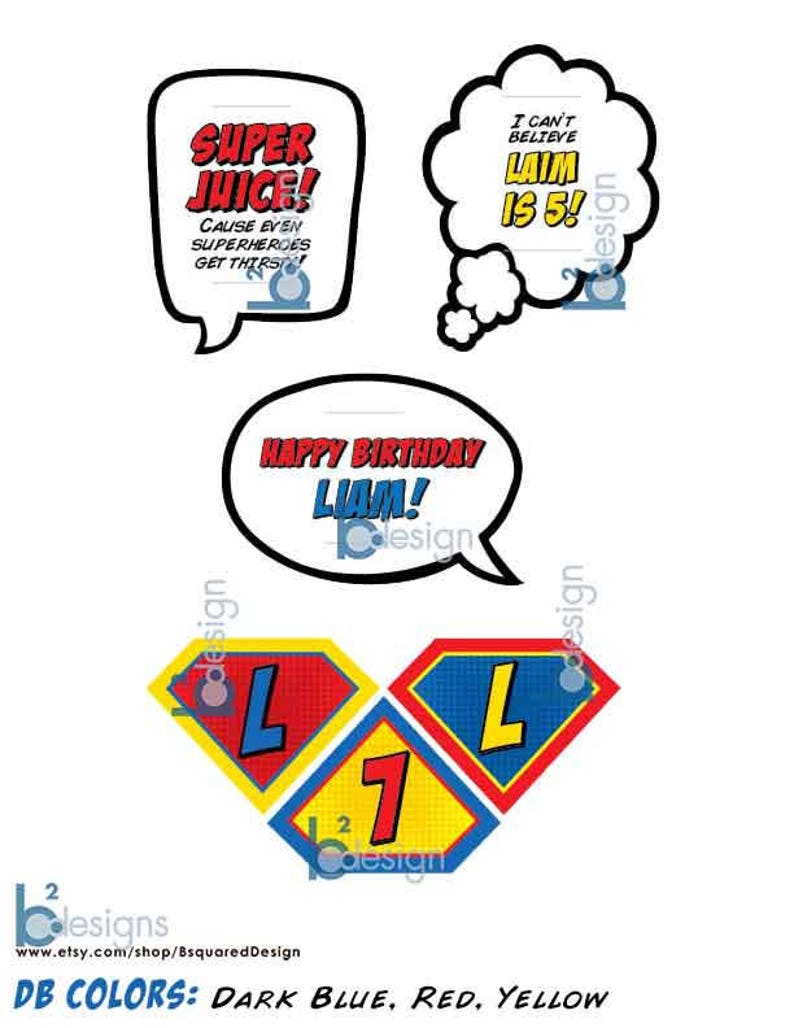 Super Hero Symbol Sticker and Straw Speech Bubble - Etsy