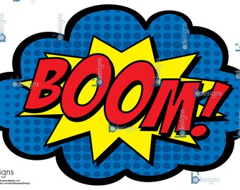 Superhero Signs Boom Pow Zap Bam 11x17 Instant | Etsy
