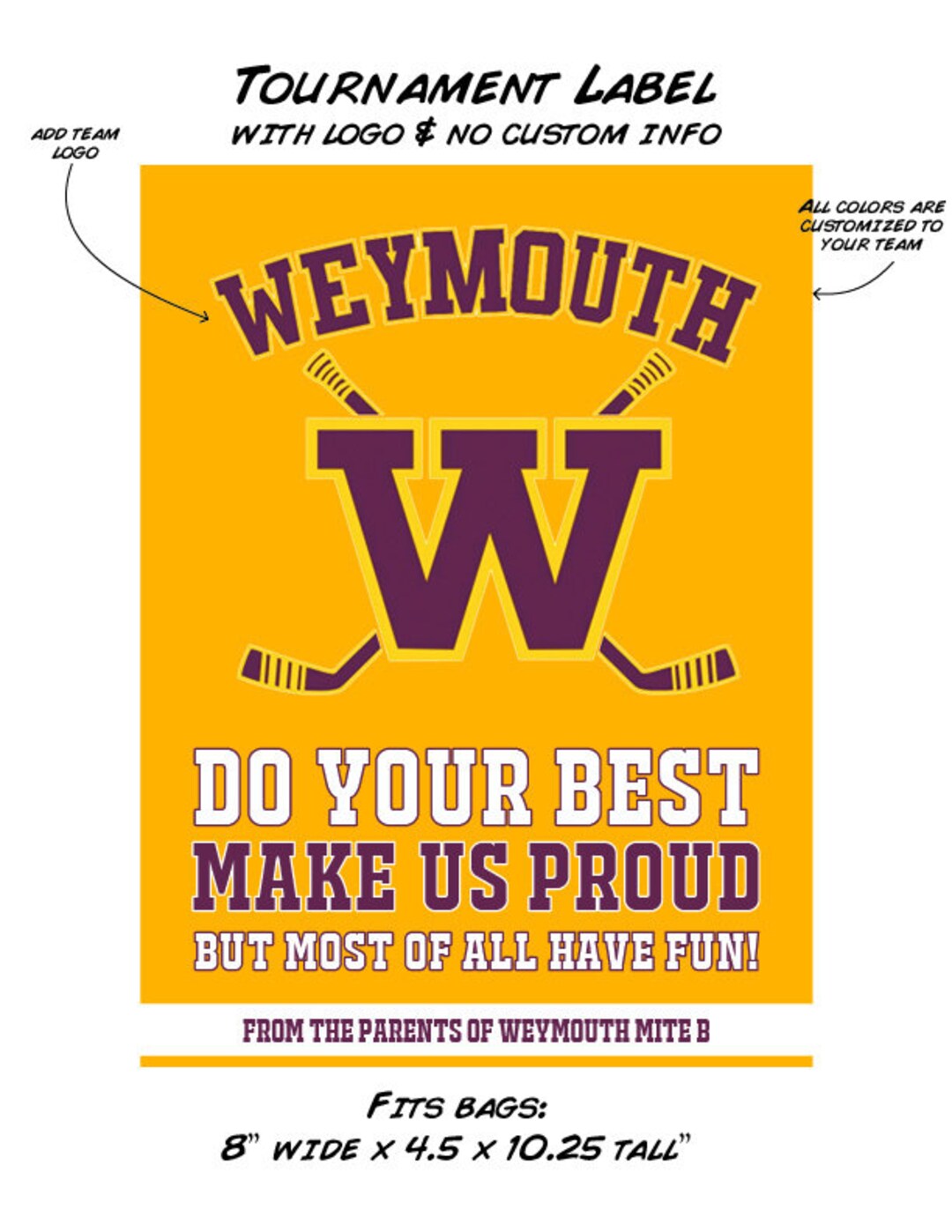 Customizable Sports Gift Bag Labels: Team Jersey, End-of-season ...