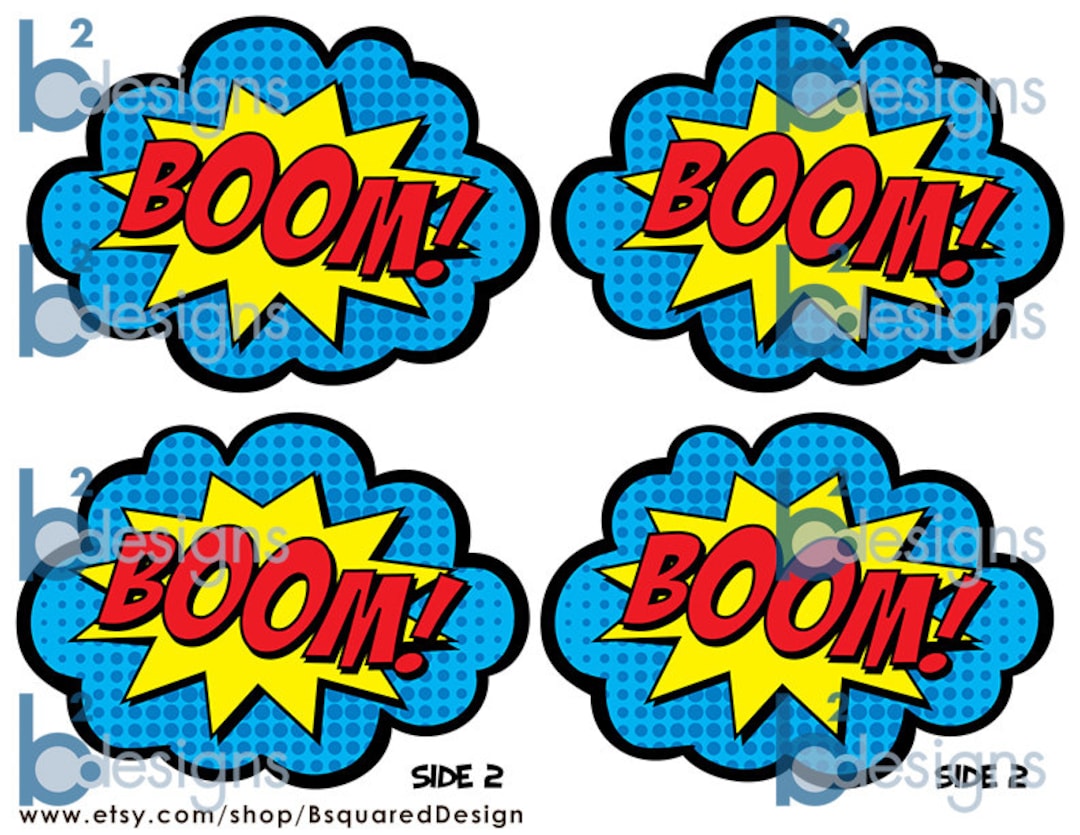 Superhero Signs • Boom, Pow, Zap, Bam, Pow • 1/4 Page Signs • PC Color ...