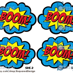 Superhero Signs • Boom, Pow, Zap, Bam, Pow • 1/4 Page Signs • PC Color ...