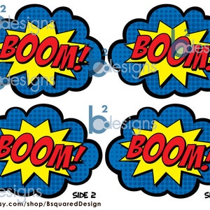 Superhero Signs • Boom, Pow, Zap, Bam, Pow • 1/4 Page Signs • DB Color ...