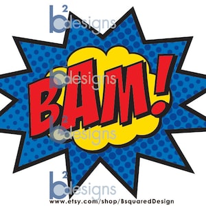 Superhero Party Signs • Boom, Pow, Zap, Bam, Pop • 8.5 X 11 • DB Color ...