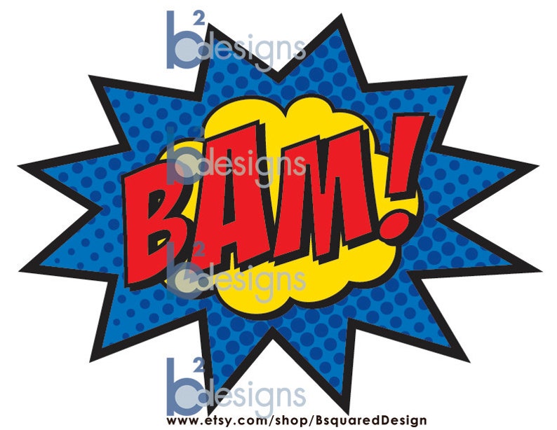 Superhero Party Signs Boom Pow Zap Bam Pop 8.5 X 11 | Etsy