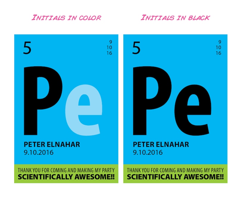 Periodic Element Gift Labels • Science Party • 3.5 X 5 • Just Labels ...