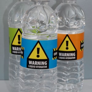 Science Party • Warning Waterbottle Labels • PRINTED - Etsy