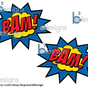Superhero Signs • Boom, Pow, Zap, Bam, Pow • 1/4 Page Signs • DB Color ...