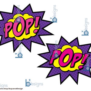 Superhero Signs • Boom, Pow, Zap, Bam, Pow • 1/4 Page Signs • GV1 Color ...