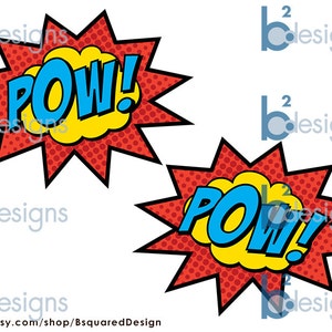 Superhero Signs • Boom, Pow, Zap, Bam, Pow • 1/4 Page Signs • PC Color ...