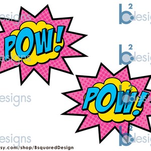 Superhero Signs • Boom, Pow, Zap, Bam, Pow • 1/4 Page Signs • GV2 Color ...