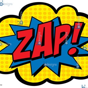 Superhero Party Signs • Boom, Pow, Zap, Bam, Pop • 11 X 17 • DB Color ...