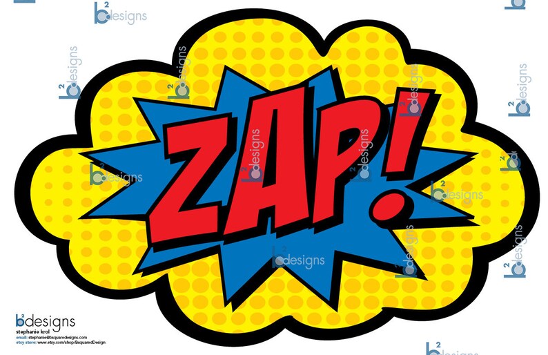 Superhero Party Signs Boom Pow Zap Bam Pop 11 x 17 | Etsy