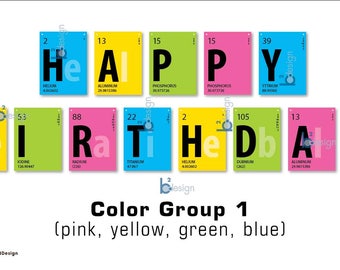 Periodic Birthday Banner - Etsy