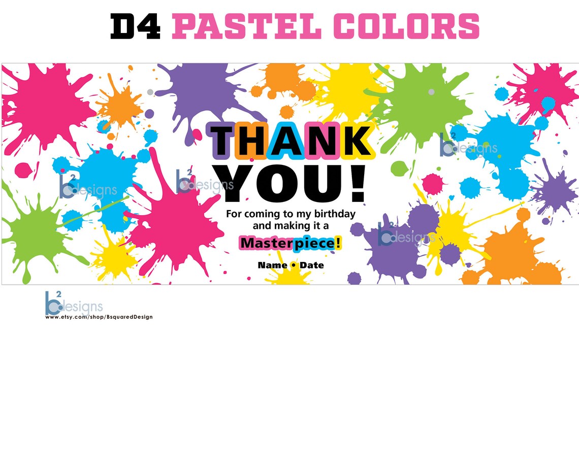 Art Party Paint Bucket Label PRINTABLE PDF - Etsy