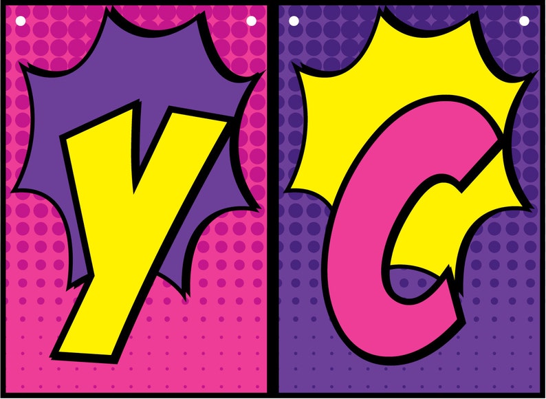 Superhero Banner • Custom Name • Printables - Etsy