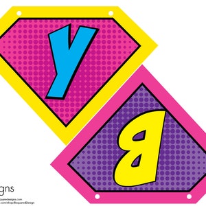 Superhero Banner • Customized • Small (printable) - Etsy