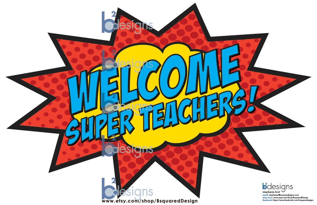 Welcome Super Teachers 11x17 PC INSTANT DOWNLOAD - Etsy