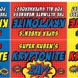 Superhero Kryptonite Candy Labels PRINTABLE - Etsy