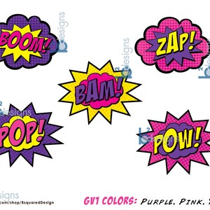 Superhero Signs • Boom, Pow, Zap, Bam, Pop • 8.5 X 11 • PRINTED - Etsy