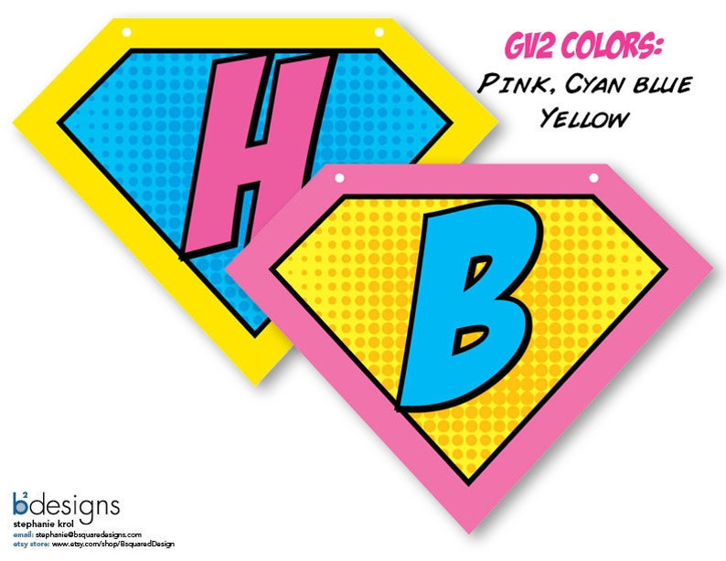 Super Girl Symbol Banner • Happy Birthday • Large • GV1 Color • INSTANT ...