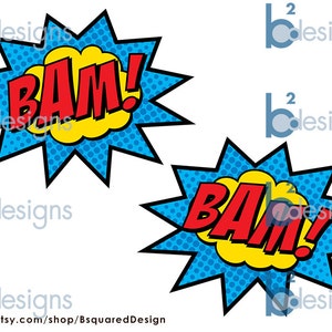 Superhero Signs • Boom, Pow, Zap, Bam, Pow • 1/4 Page Signs • PC Color ...