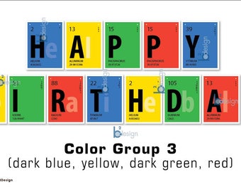 Periodic Birthday Banner - Etsy
