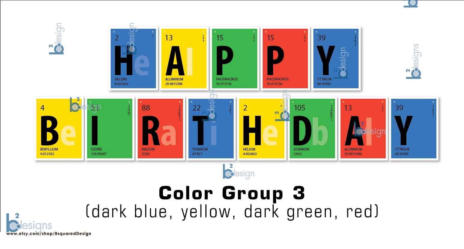Periodic Table Banner Happy Birthday Banner 8.5 X 11 | Etsy UK